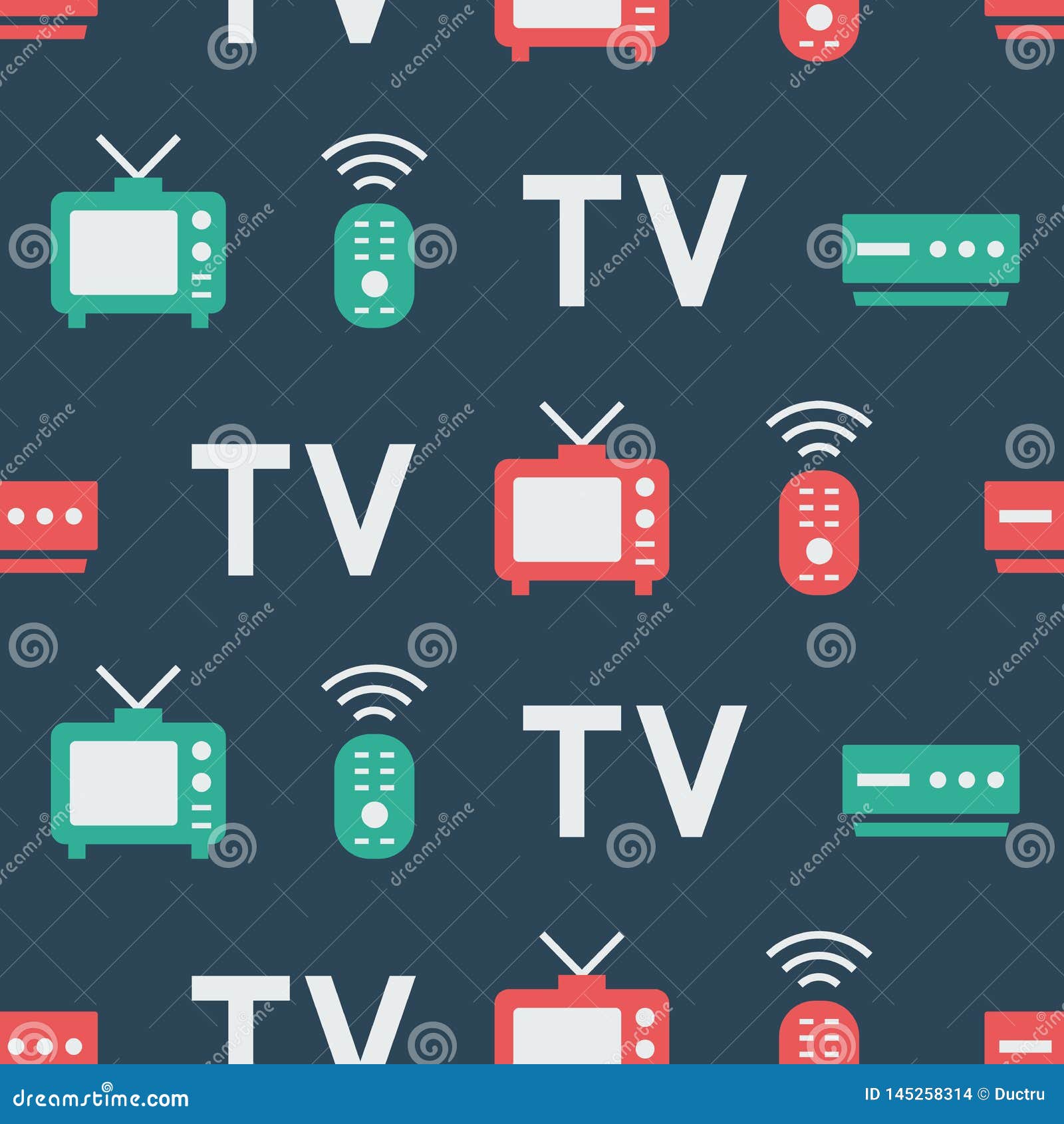 Simple Vector Illustration with Ability To Change. Pattern with TV ...