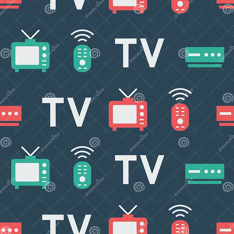 Simple Vector Illustration with Ability To Change. Pattern with TV ...
