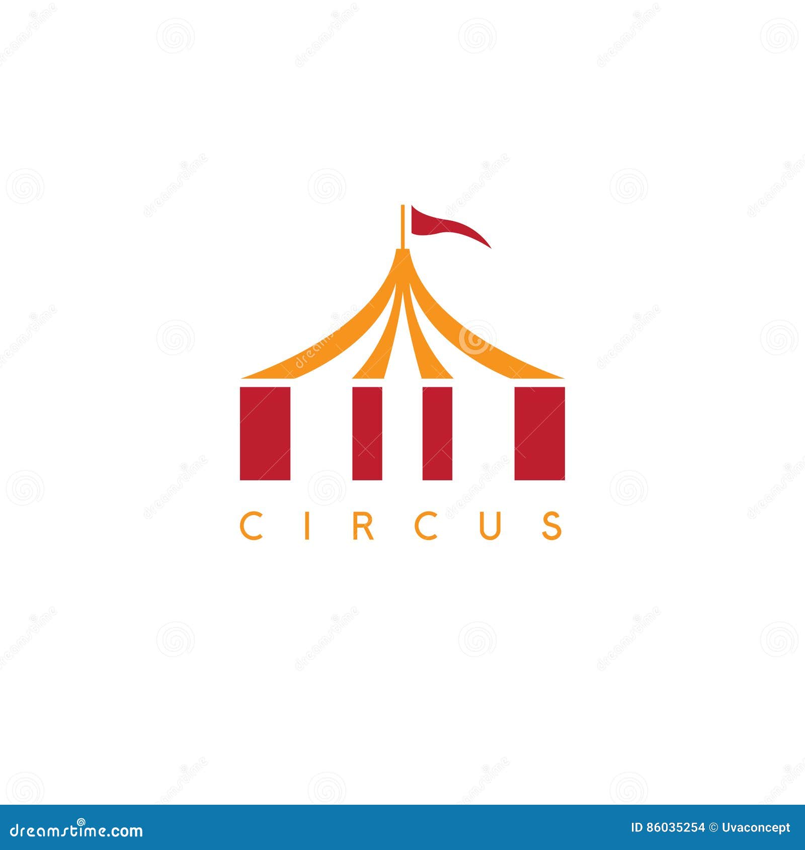 Simple Vector Illustration with Circus Tent Stock Vector - Illustration ...