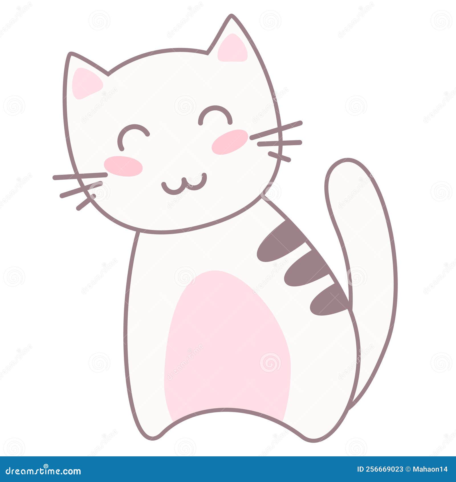 Vector Illustration of Cute Funny Cat Stock Vector - Illustration of ...