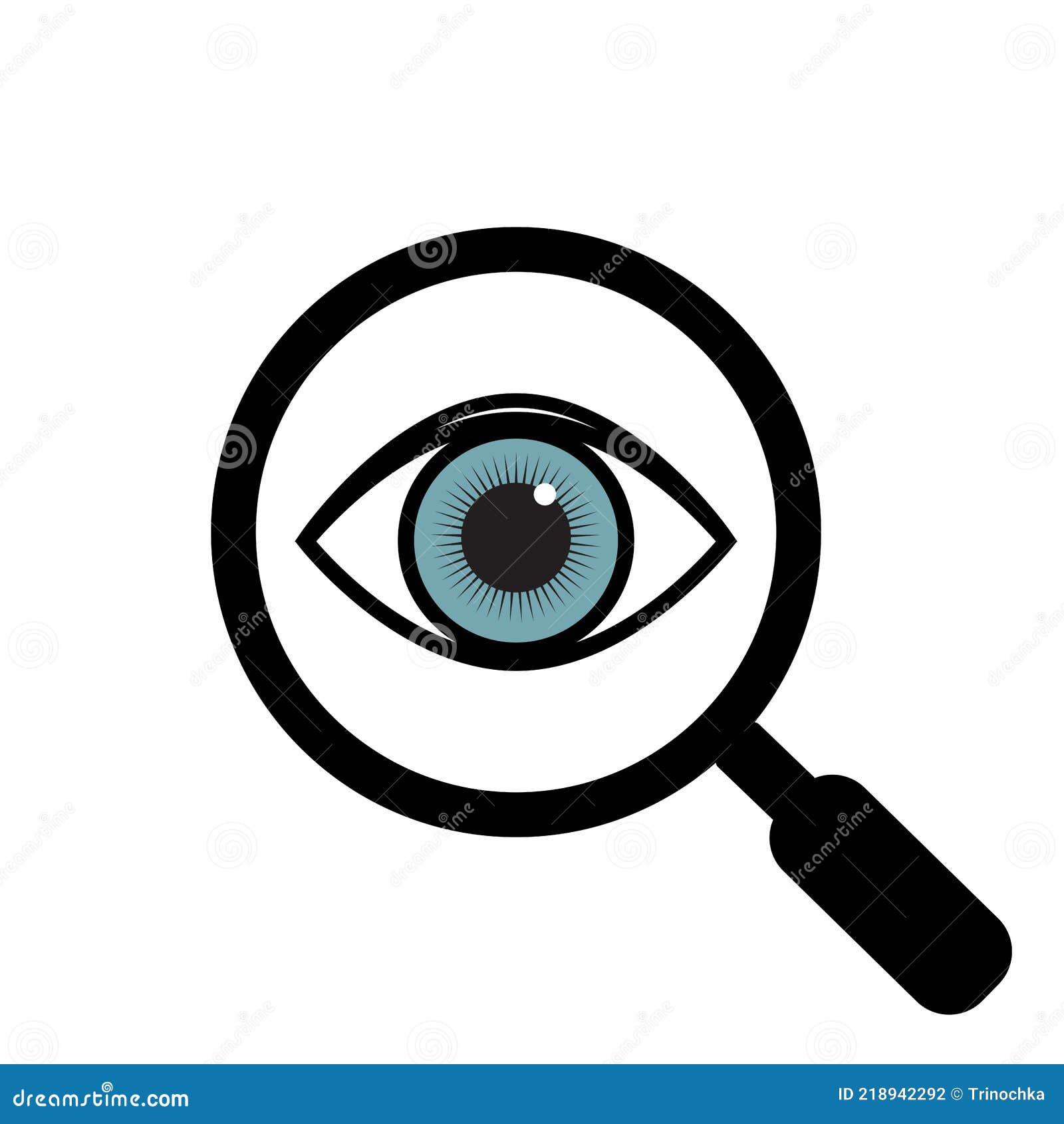 Eye Icon with the Magnifying Glass Stock Vector - Illustration of ...