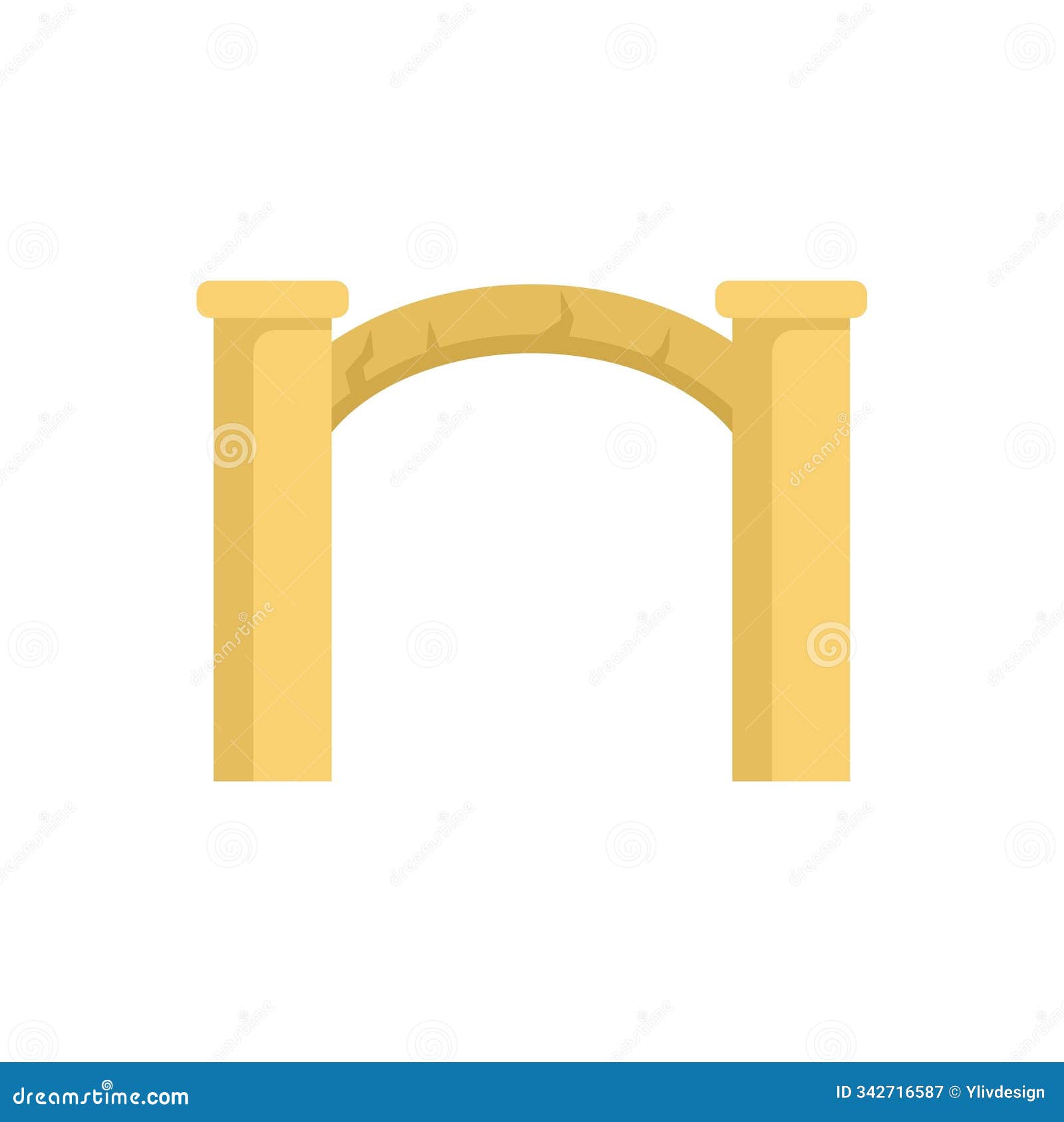 Yellow Stone Archway Connecting Two Pillars Stock Illustration ...