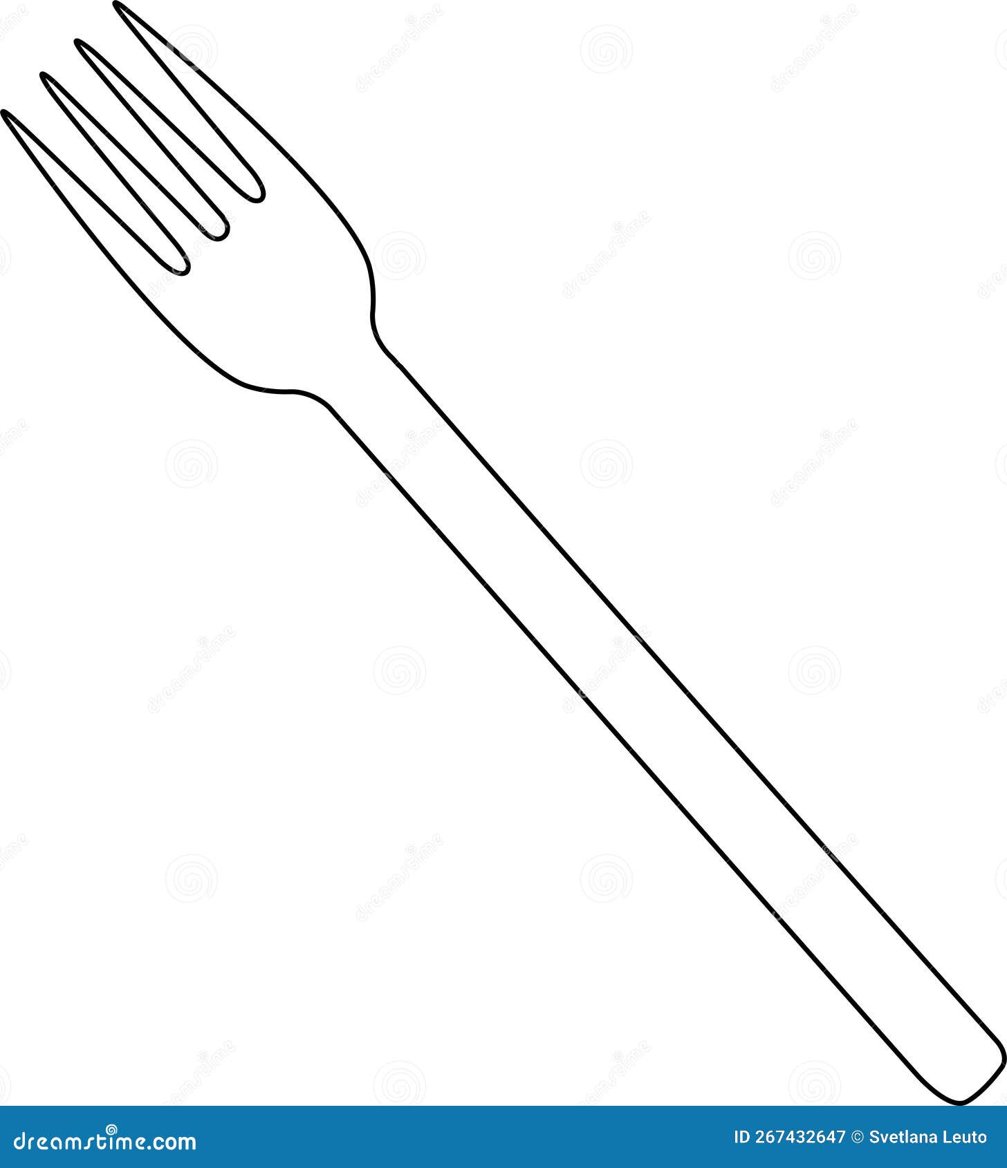 Simple Vector Illustration Fork, Hand Drawing, Doodle Stock Vector ...