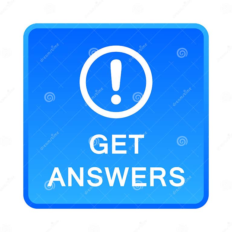 Get answers button stock vector. Illustration of icon - 126165535