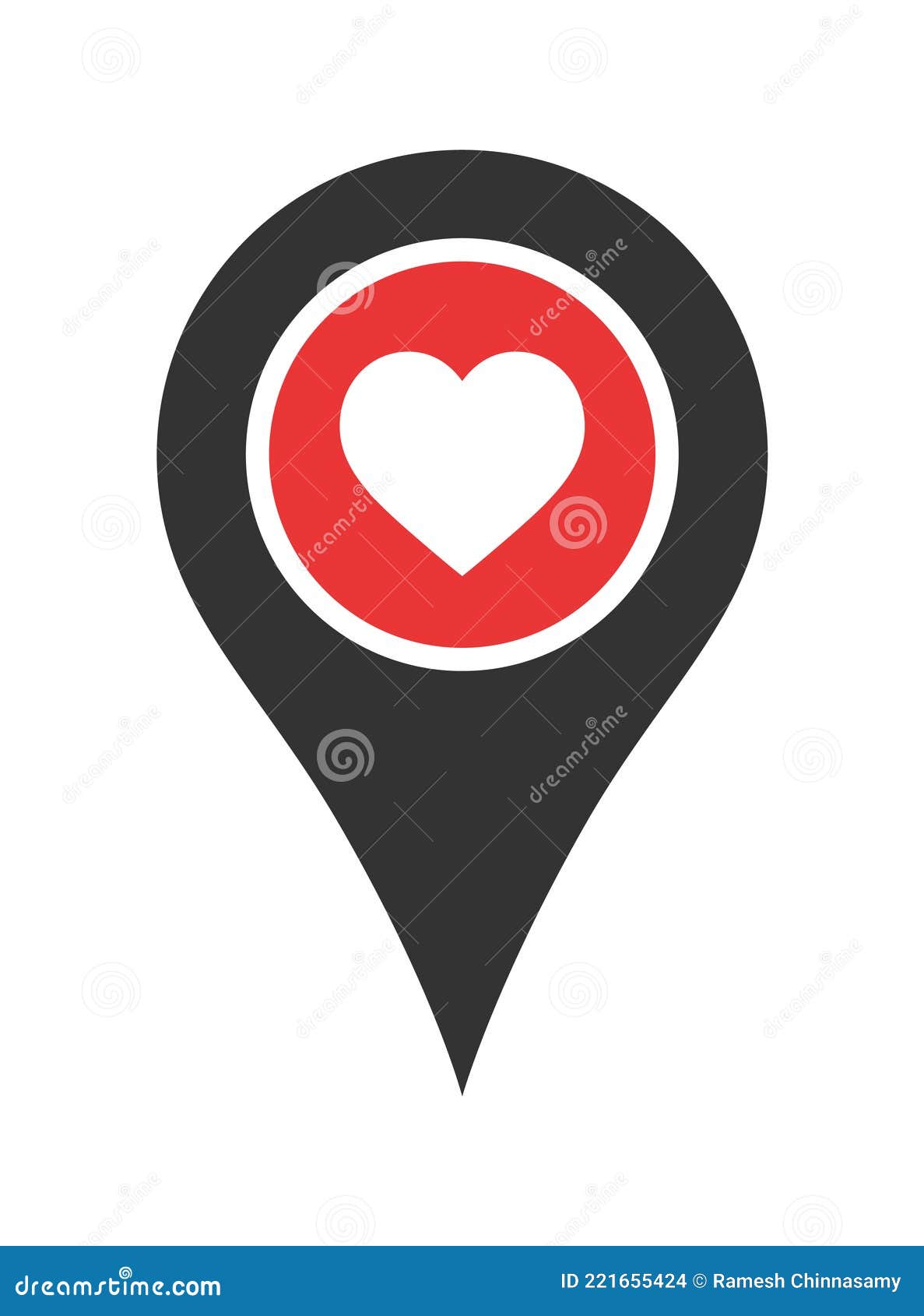 Location Marker Map Pin Pointer with Heart Icon Stock Vector ...