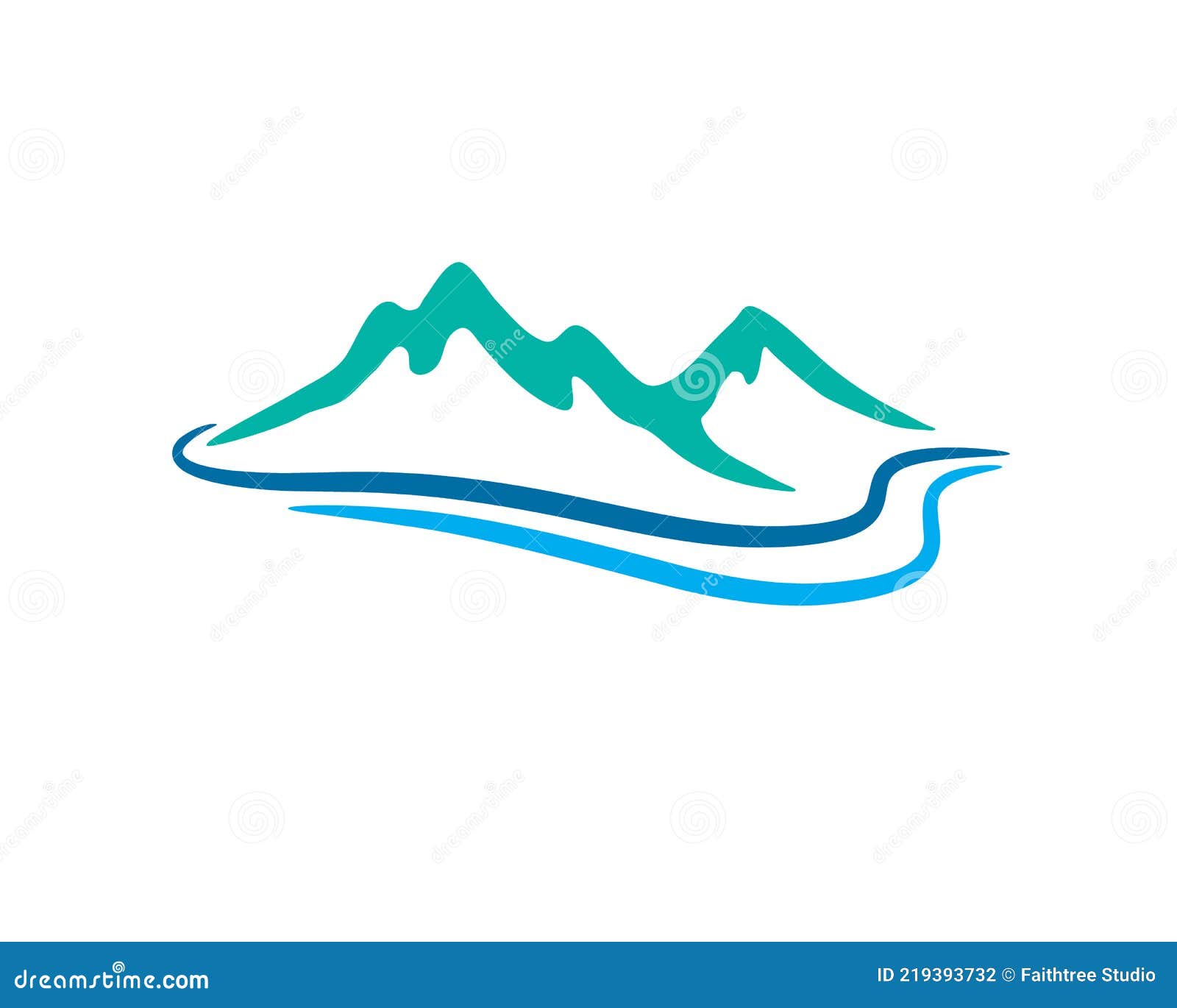 Simple Vector Illustration of Mountain and River Stock Vector ...