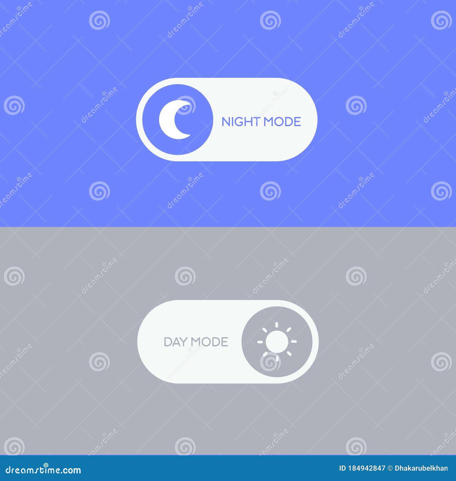 Simple Vector Illustration of the Night and Day Mode Switch Buttons ...