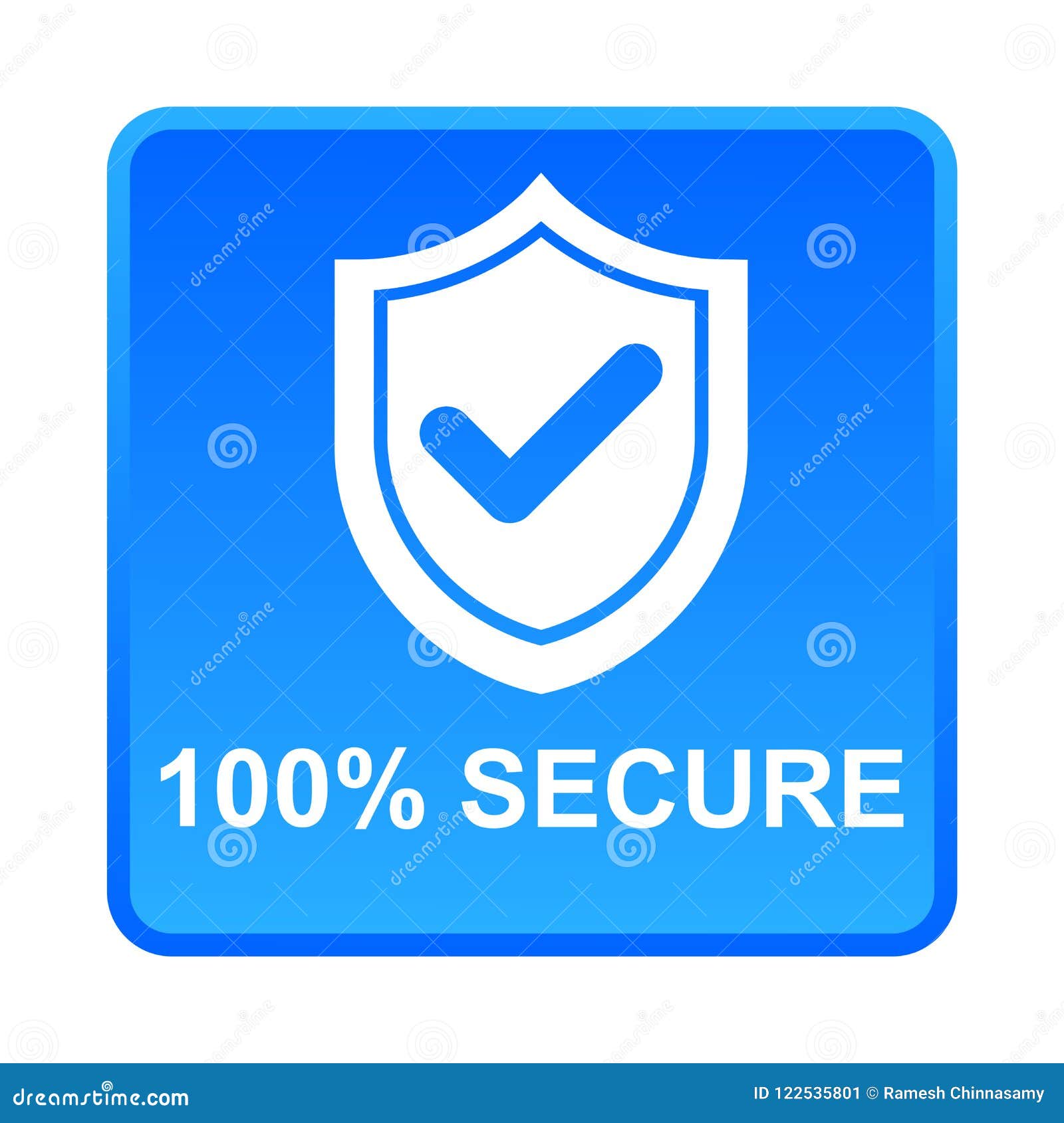 100 secure button stock vector. Illustration of communication - 122535801