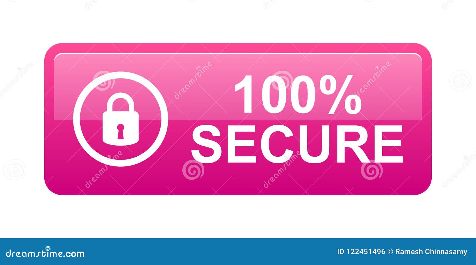 100 secure button stock vector. Illustration of computer - 122451496