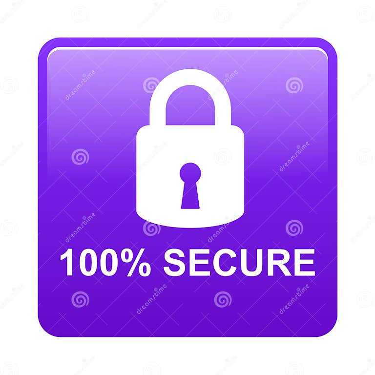 100 secure button stock vector. Illustration of flat - 122534938