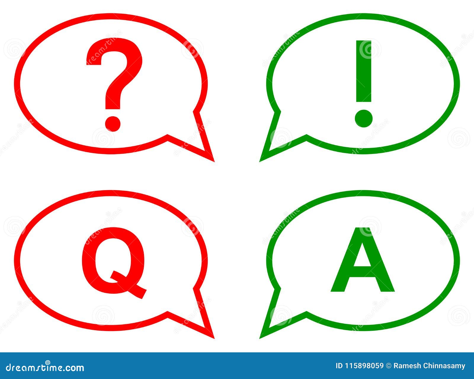 Speech Bubbles. Question and Answer Concept Stock Vector - Illustration ...
