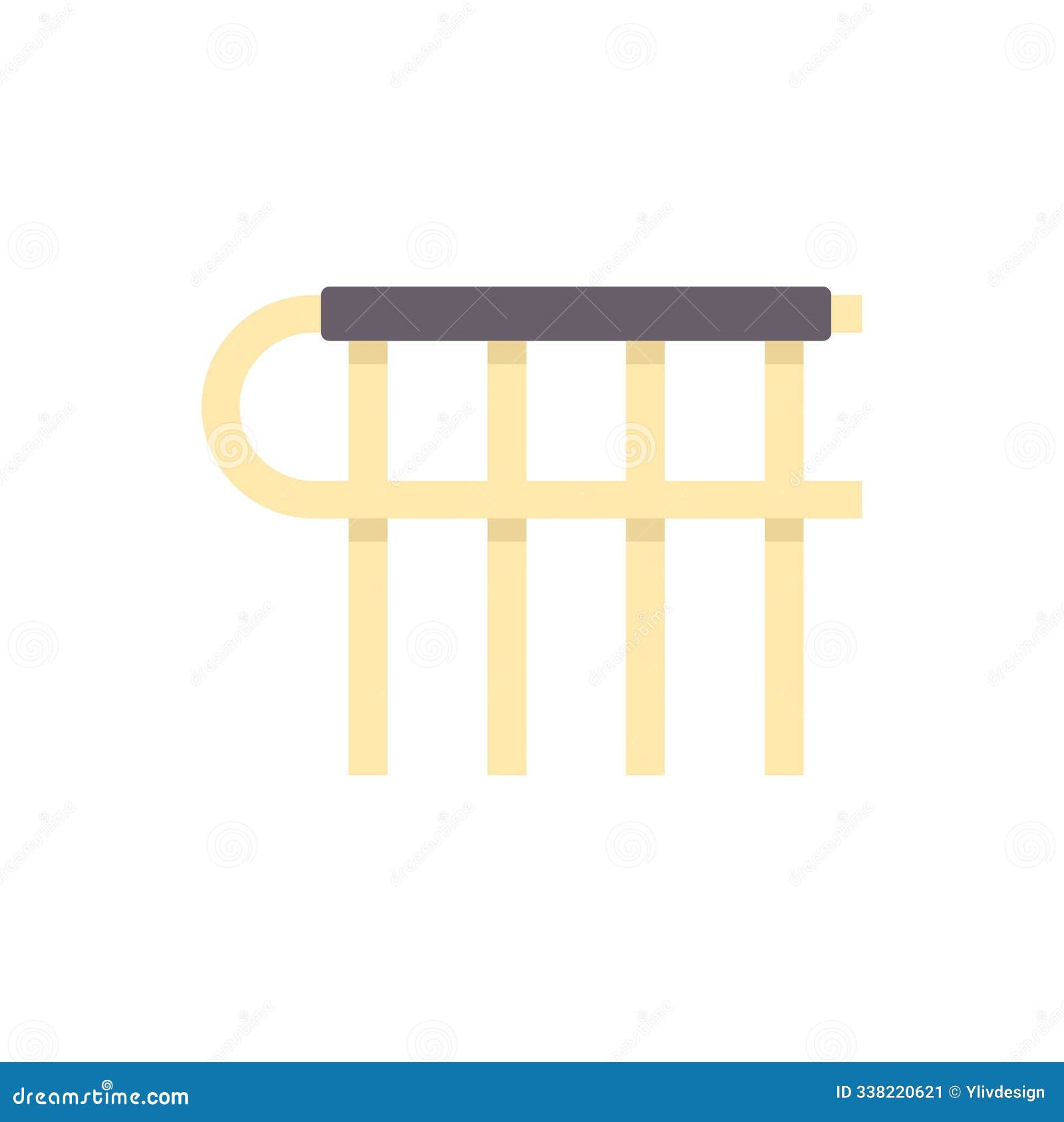 Yellow Stair Railing With Rounded Handrail Providing Home Safety ...