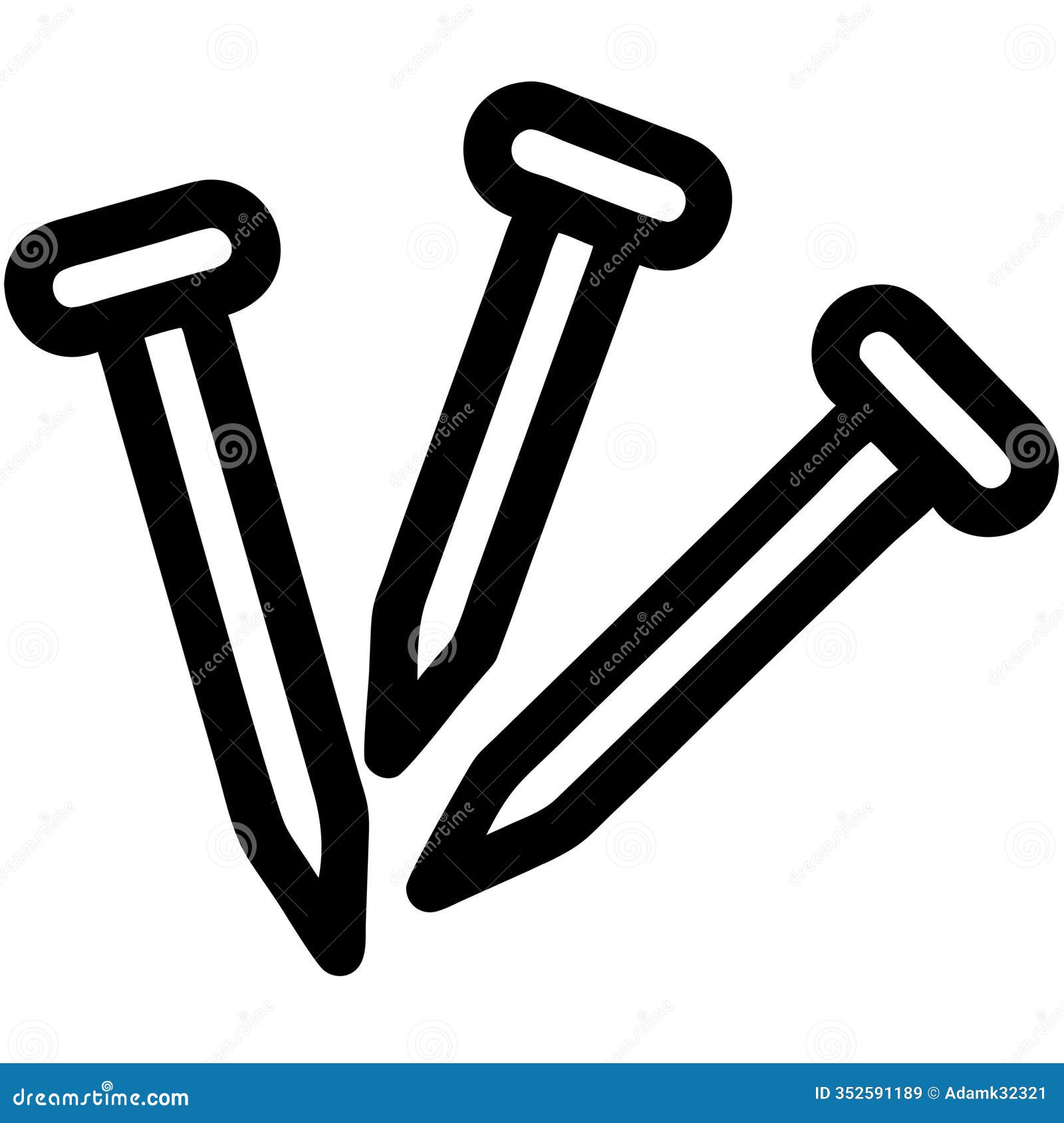 Construction Nails, Hammer, Dowels, Screws, Screwdrivers. Vector ...