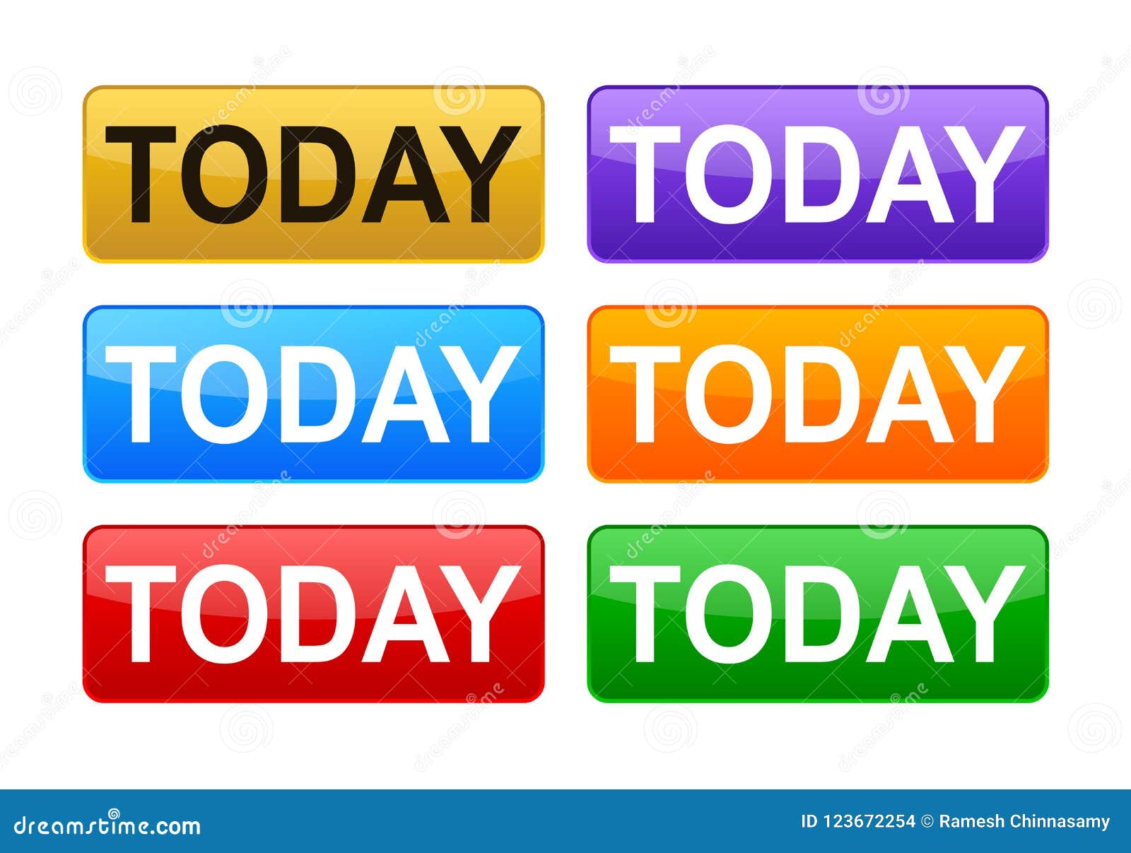 Today buttons stock vector. Illustration of green, commerce - 123672254