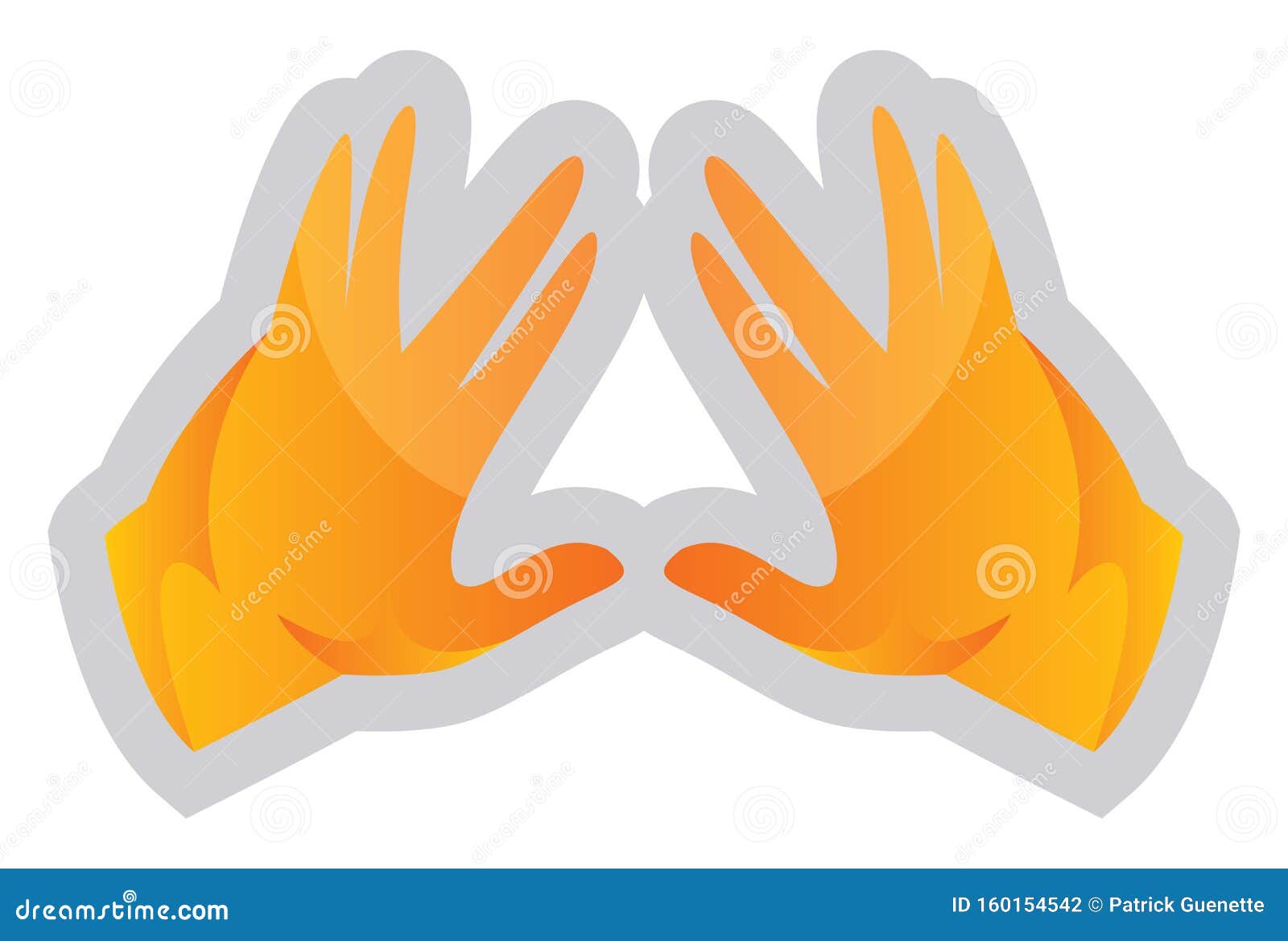 Simple Vector Illustration Of A Yellow Kohen Hands | CartoonDealer.com ...