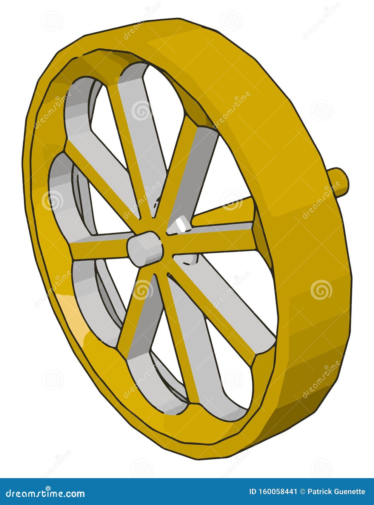 Simple Vector Illustration of a Yellow Wheel Stock Vector ...