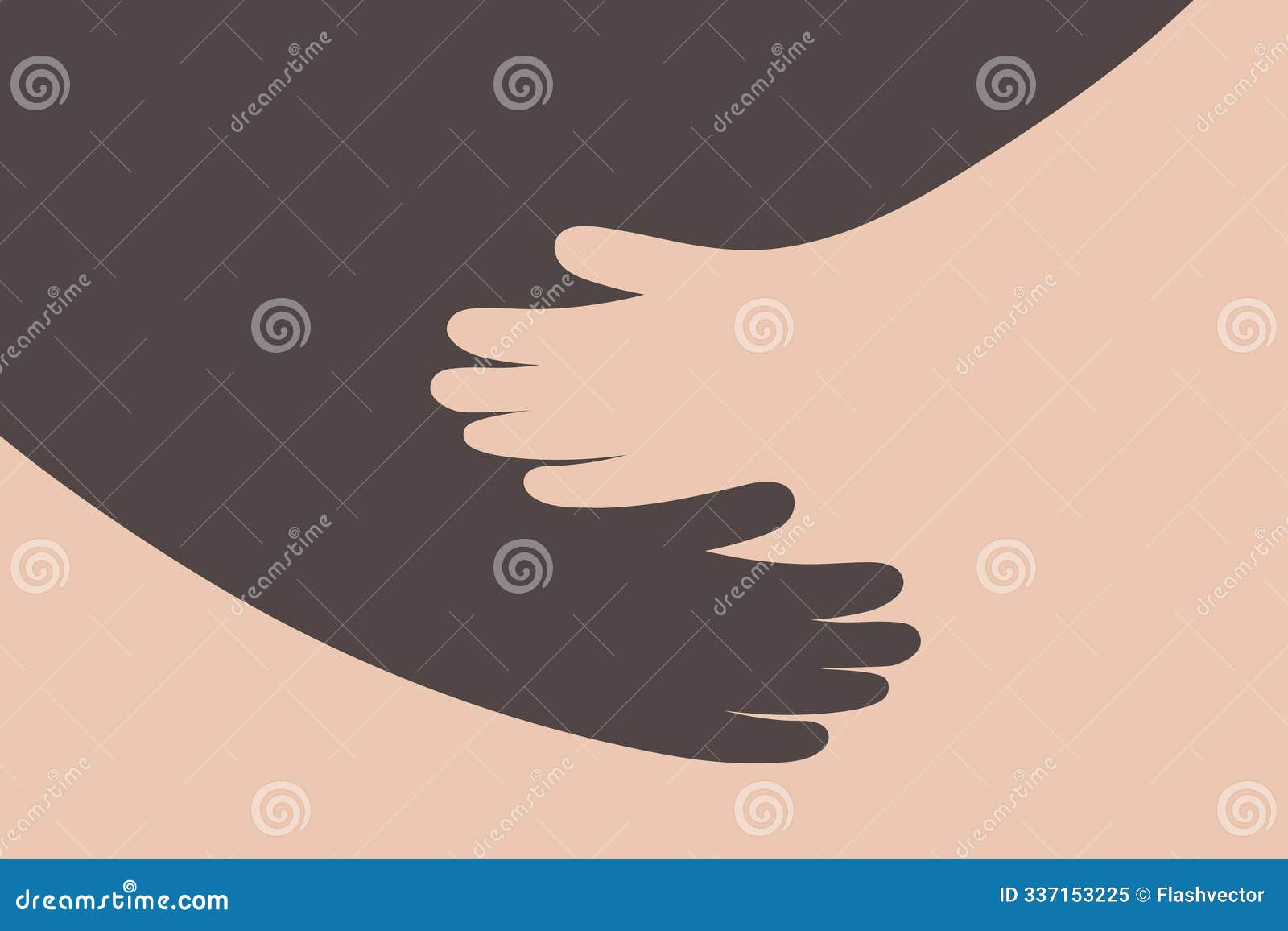 Simple Vector Image of Hands Hugging, Signifying Protection, Friendship ...