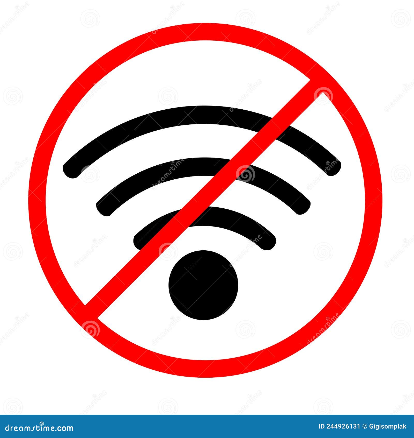 Simple Vector Label, Sticker or Sign for No Wireless Internet ...