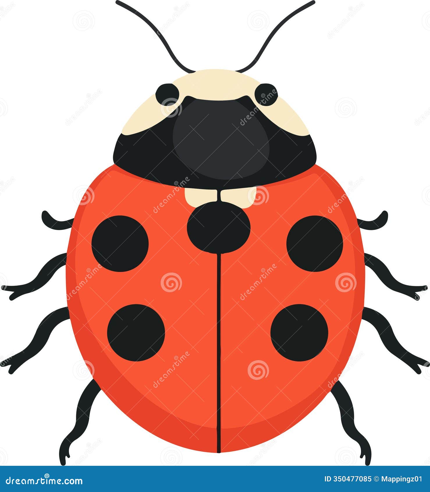 Simple Vector Ladybug Clipart Stock Vector - Illustration of graphic ...