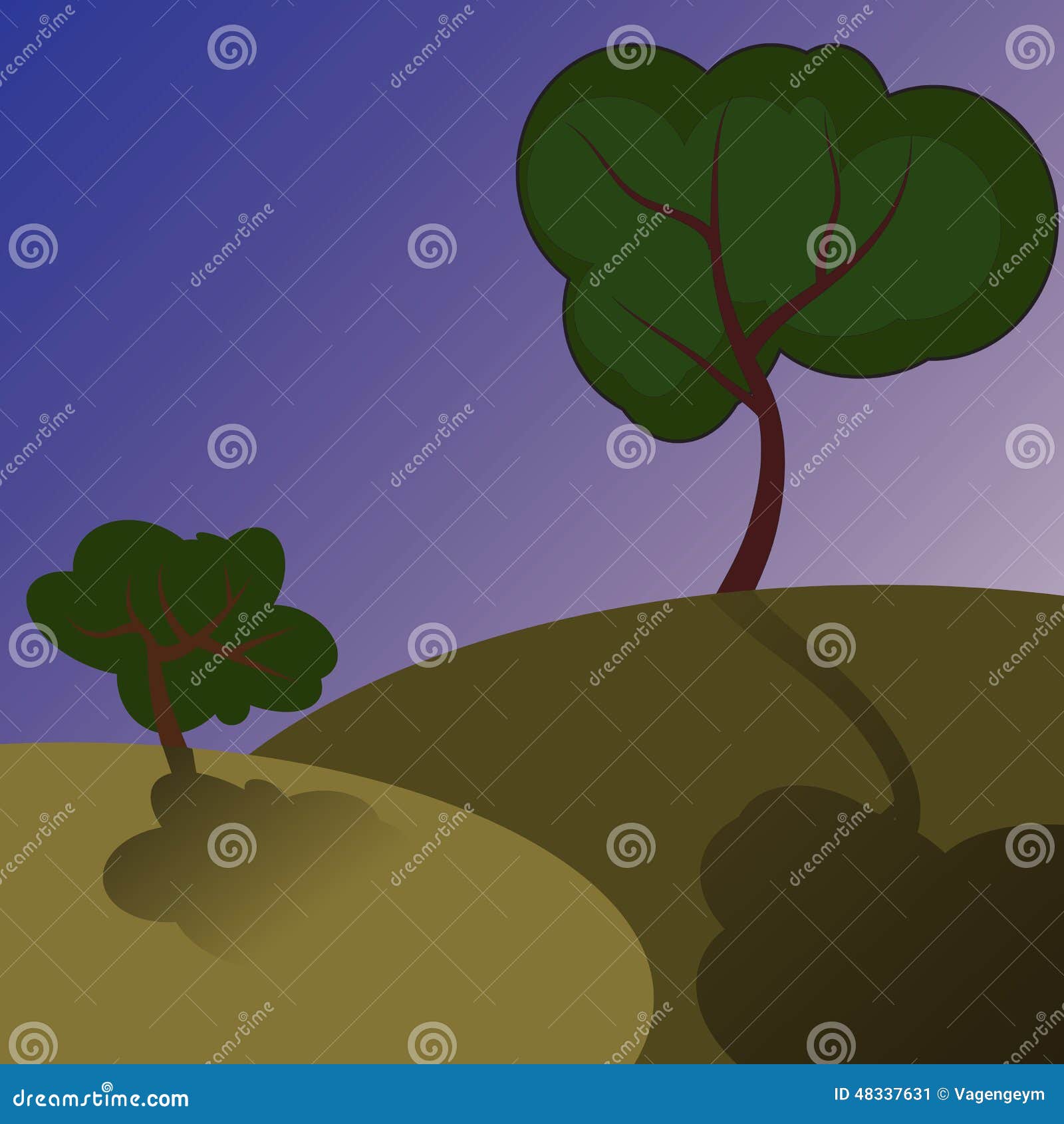 Simple vector landscape stock vector. Illustration of border - 48337631