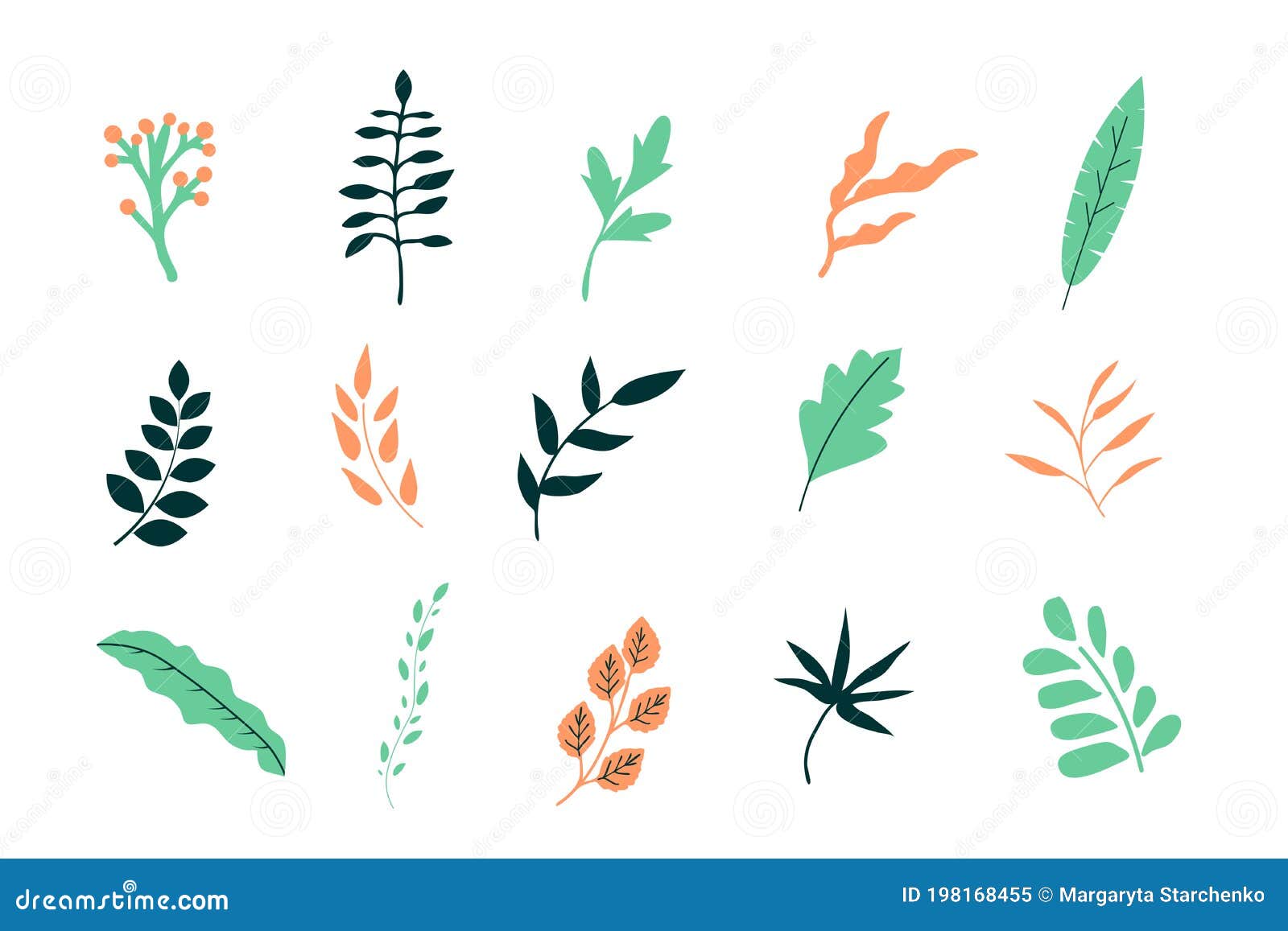 Simple vector leaves stock vector. Illustration of element - 198168455