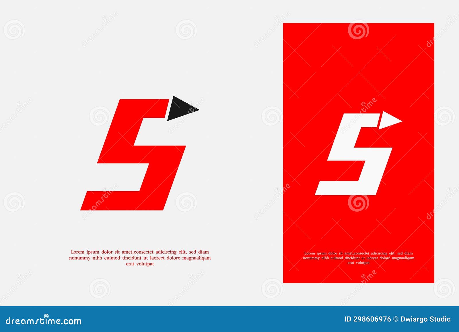 Simple Vector, Letter S with Arrow Logo Design Stock Vector ...