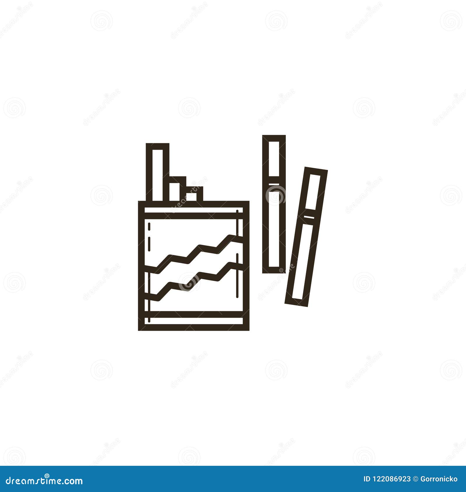 Simple Vector Line Art Icon Pack Of Cigarettes Royalty-Free Stock Photo ...