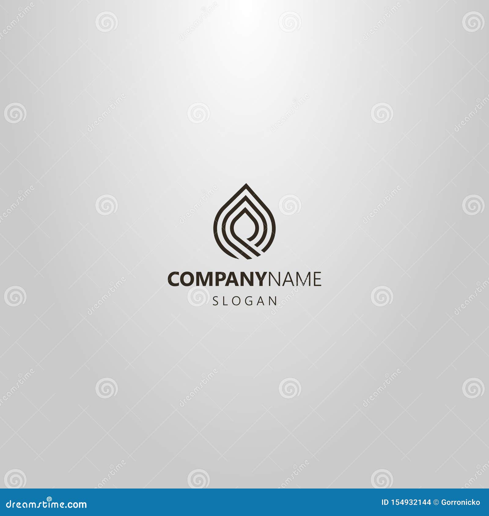 Simple Vector Line Art Logo of Abstract Three-line Drop of Water Stock ...