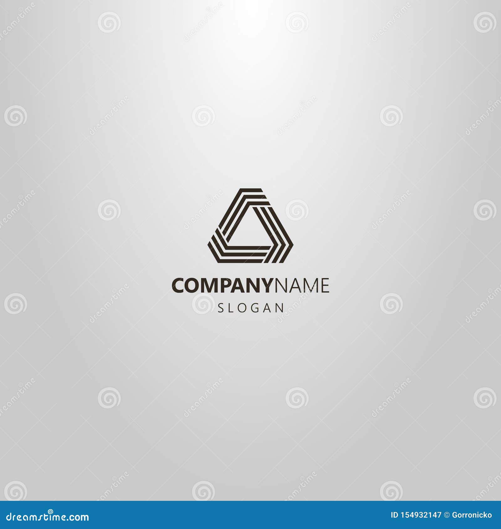 Simple Vector Line Art Logo Modern Futuristic Triangular Structure Of ...