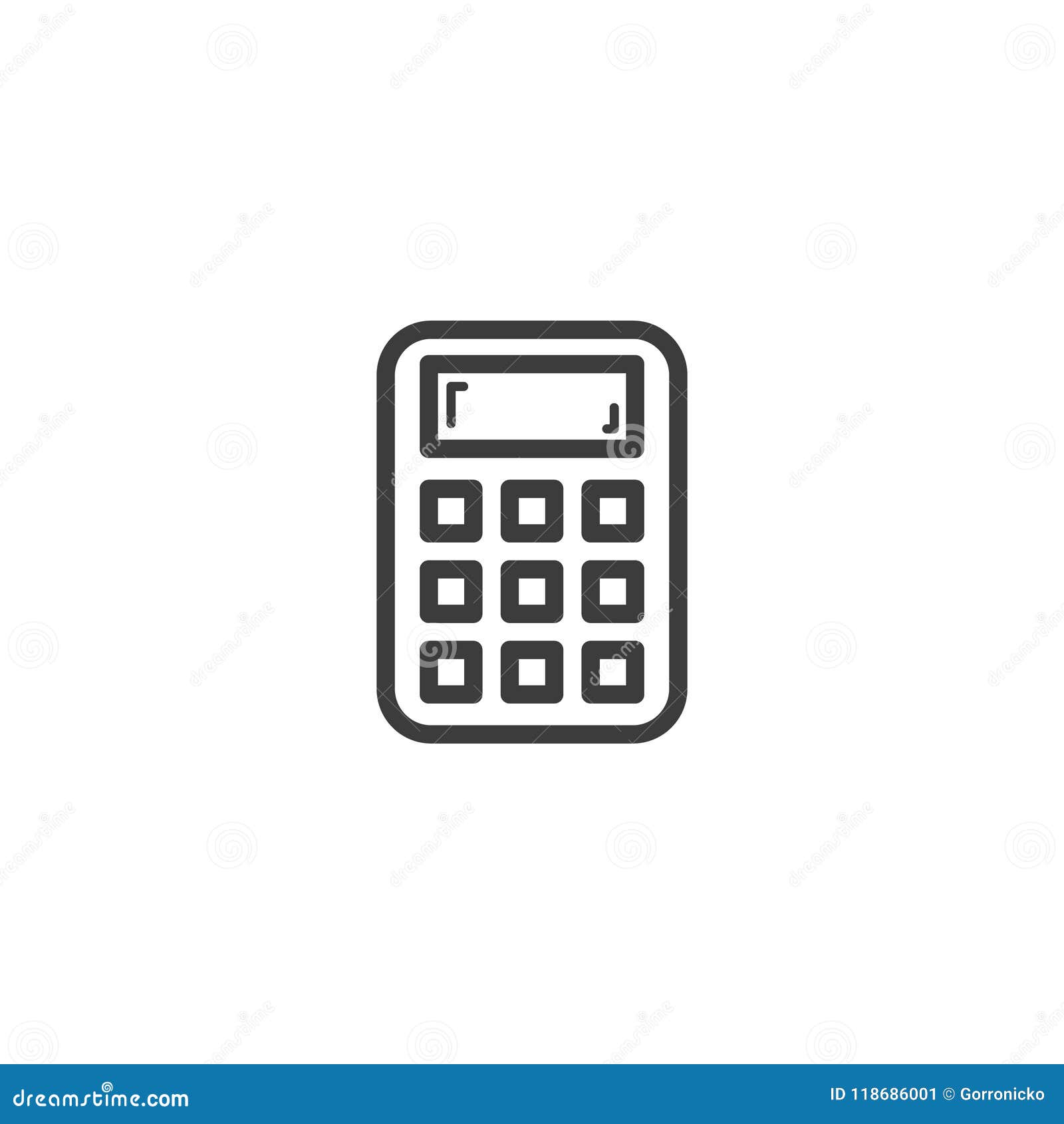 Simple Vector Line Art Outline Calculator Icon Stock Illustration ...