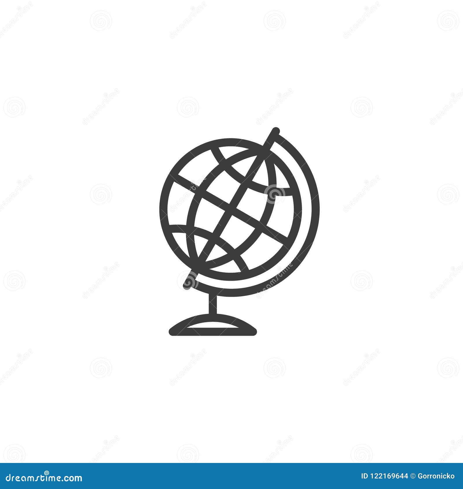 Simple Vector Line Art Outline Globe Icon Stock Illustration ...