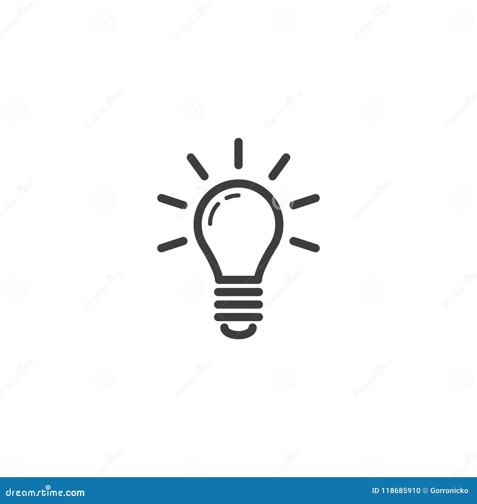 Simple Vector Line Art Outline Icon of a Glowing Light Bulb Stock ... Simple Vector Line Art Outline Icon of a Glowing Light Bulb Stock ...