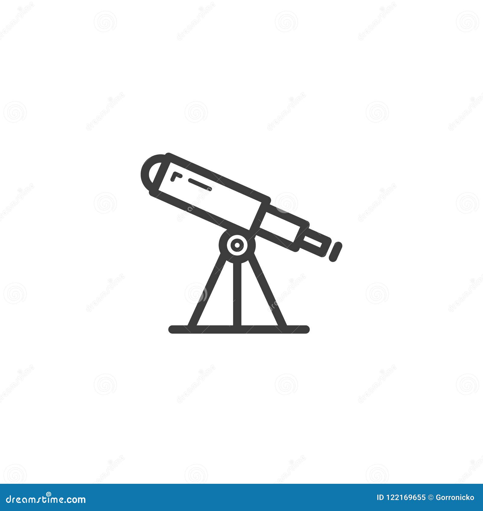 Outline Telescope Pointing Up Vector Icon. Isolated Black Simple Line ...