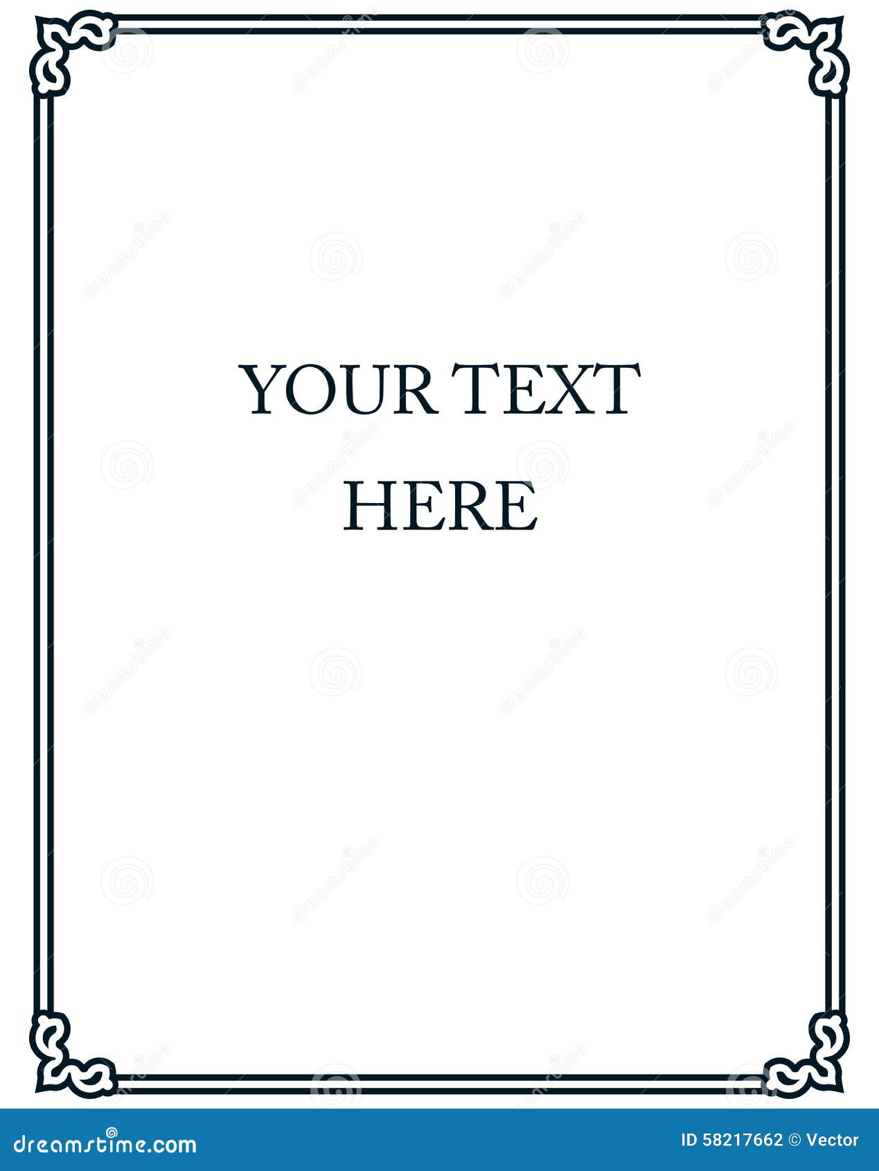 Simple Vector Line Border Frame Isolated Illustration Stock Vector ...