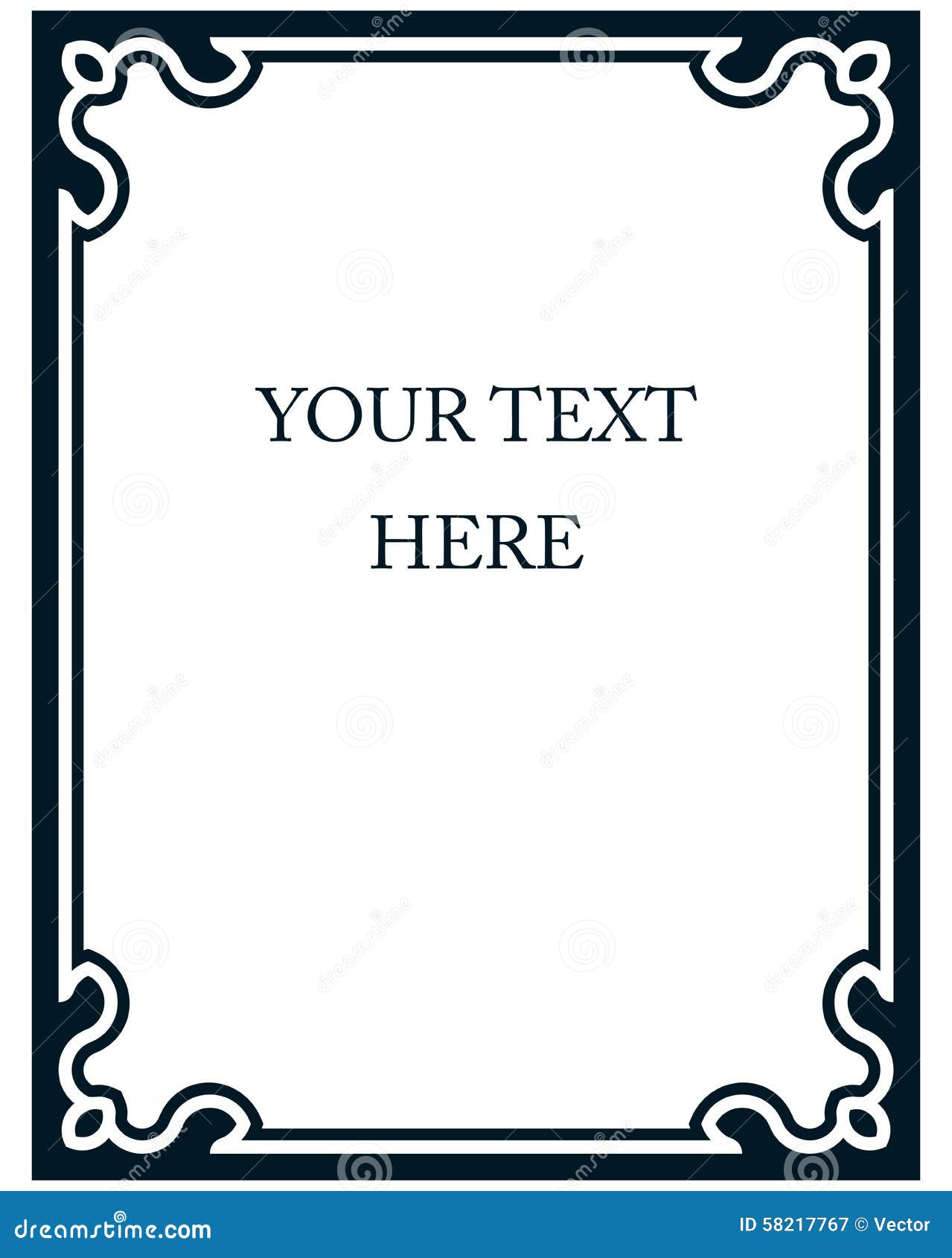 Simple Vector Line Border Frame Isolated Illustration Stock Vector ...