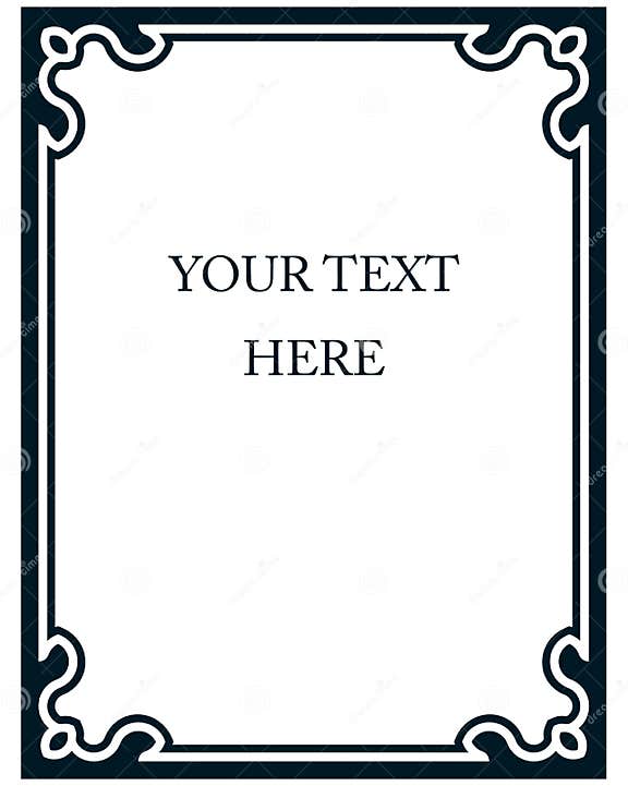 Simple Vector Line Border Frame Isolated Illustration Stock Vector ...