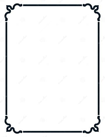 Simple Vector Line Border Frame Isolated Illustration Stock Vector ...
