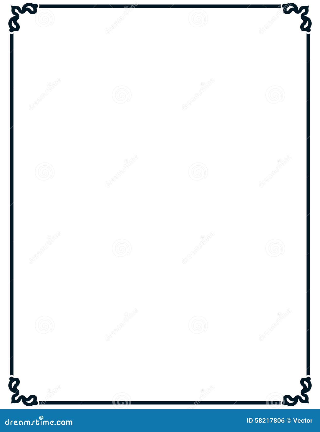 Simple Vector Line Border Frame Isolated Illustration Stock Vector ...