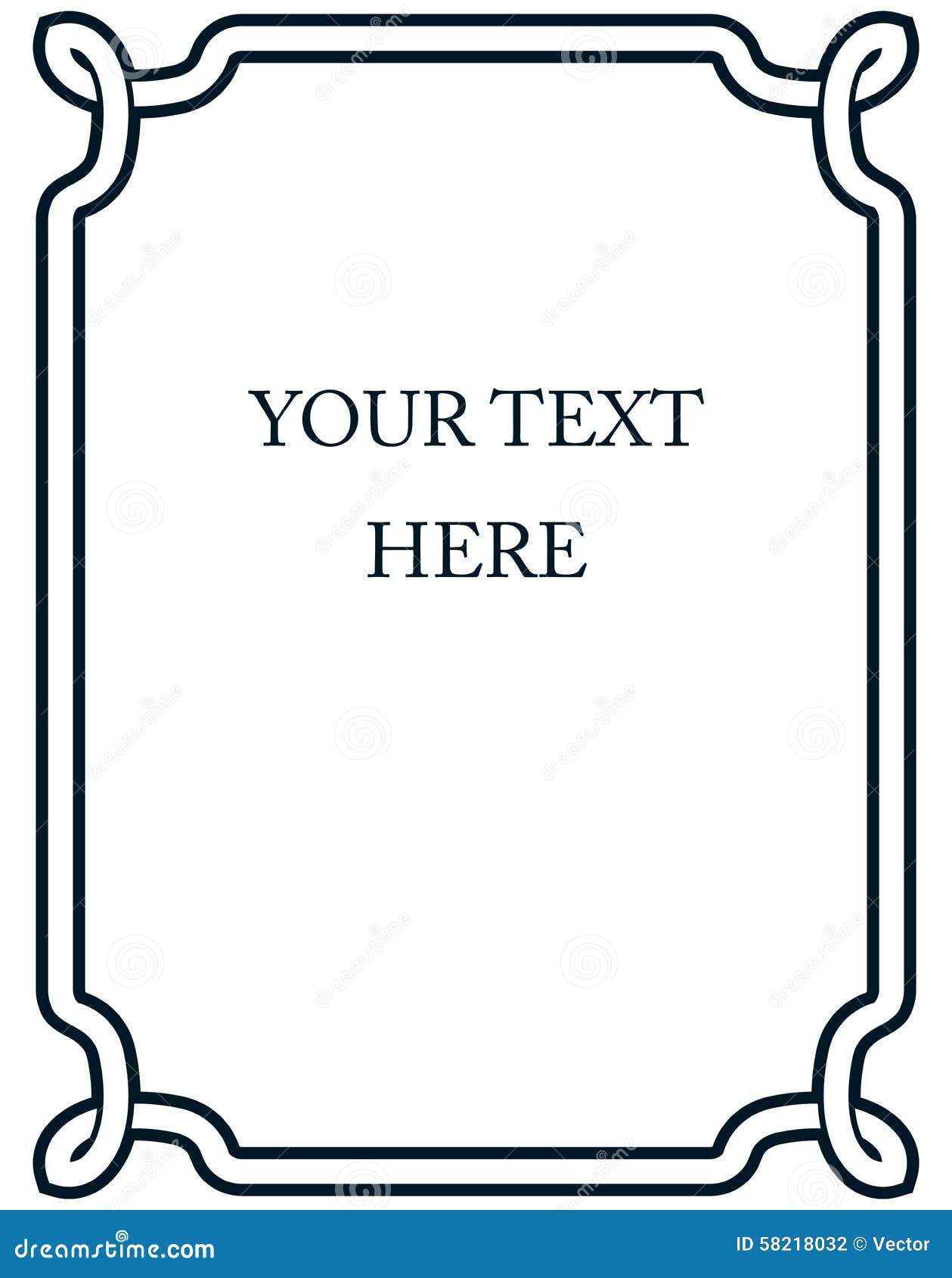 Simple Vector Line Border Frame Isolated Illustration Stock Vector ...