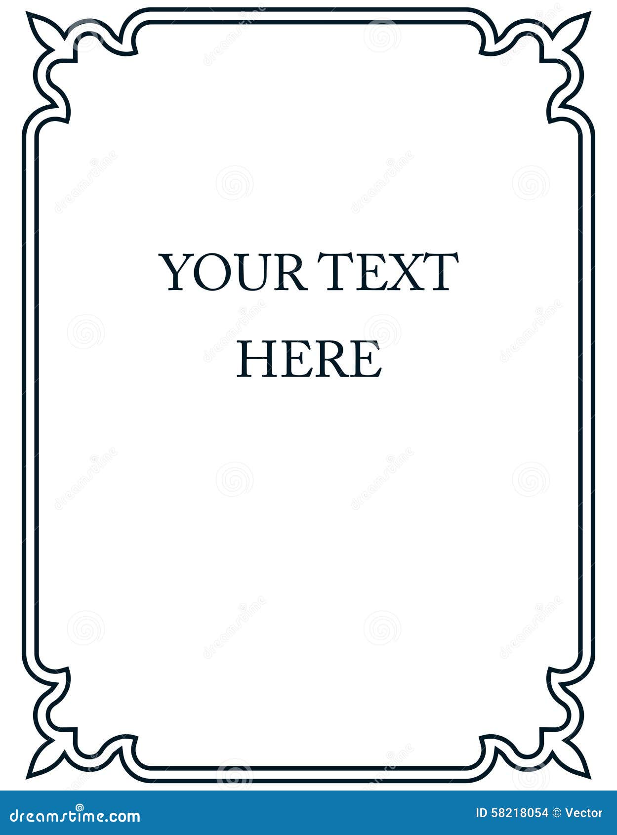 Simple Vector Line Border Frame Isolated Illustration Stock Vector ...