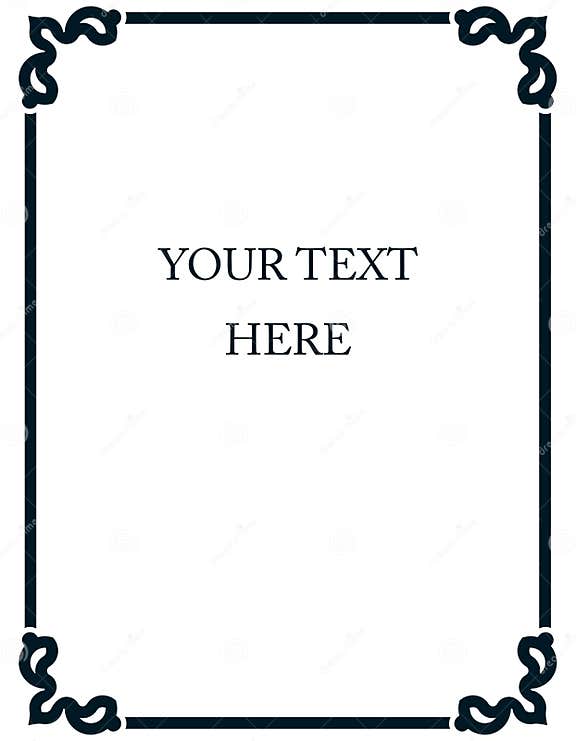 Simple Vector Line Border Frame Isolated Illustration Stock Vector ...