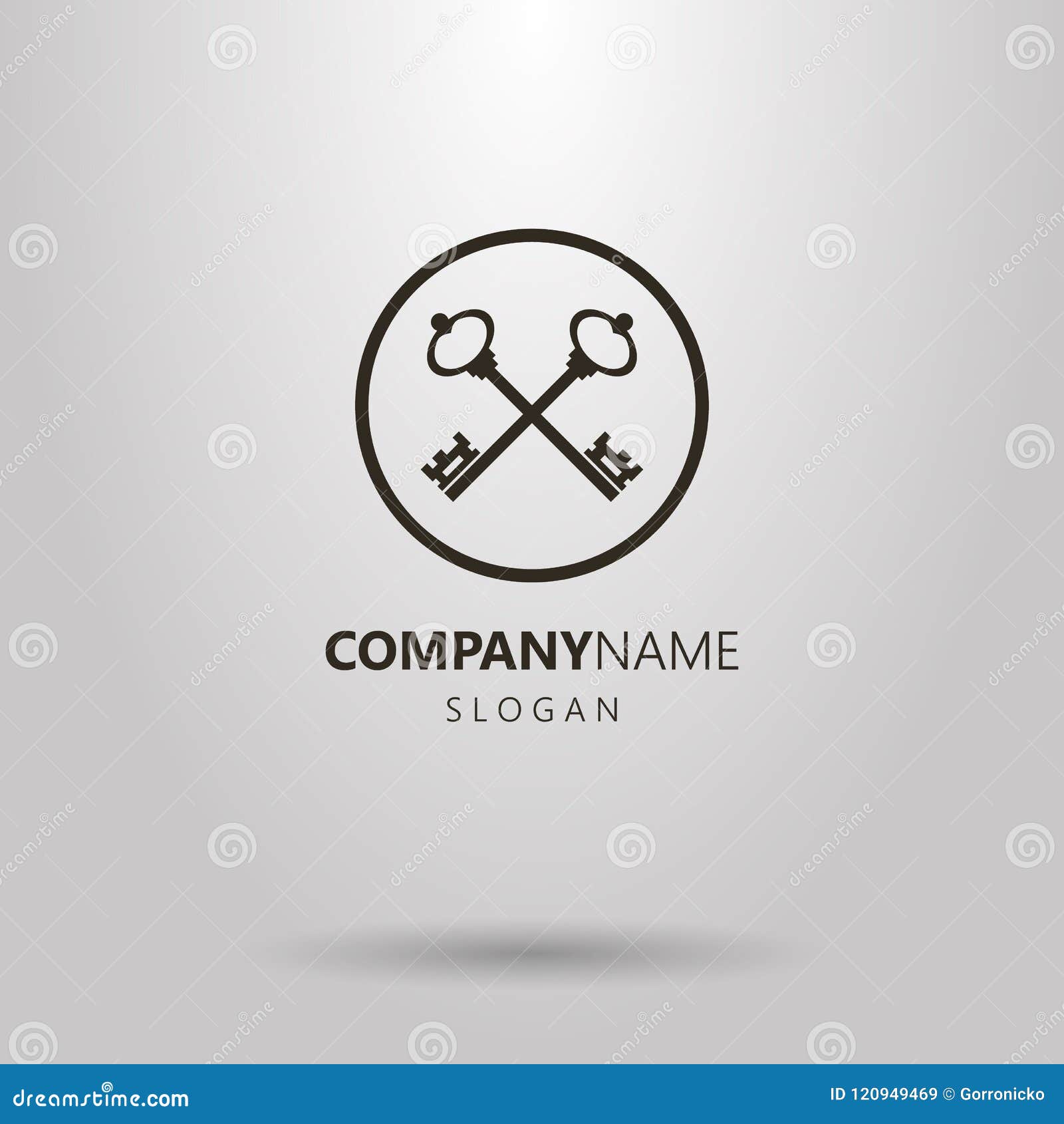 Simple Vector Logo of Crossed Keys in a Round Frame Stock Vector ...