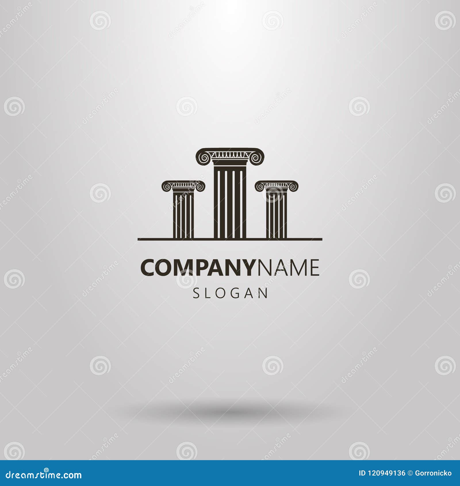 Simple Vector Logo of Three Roman Columns Stock Vector - Illustration ...