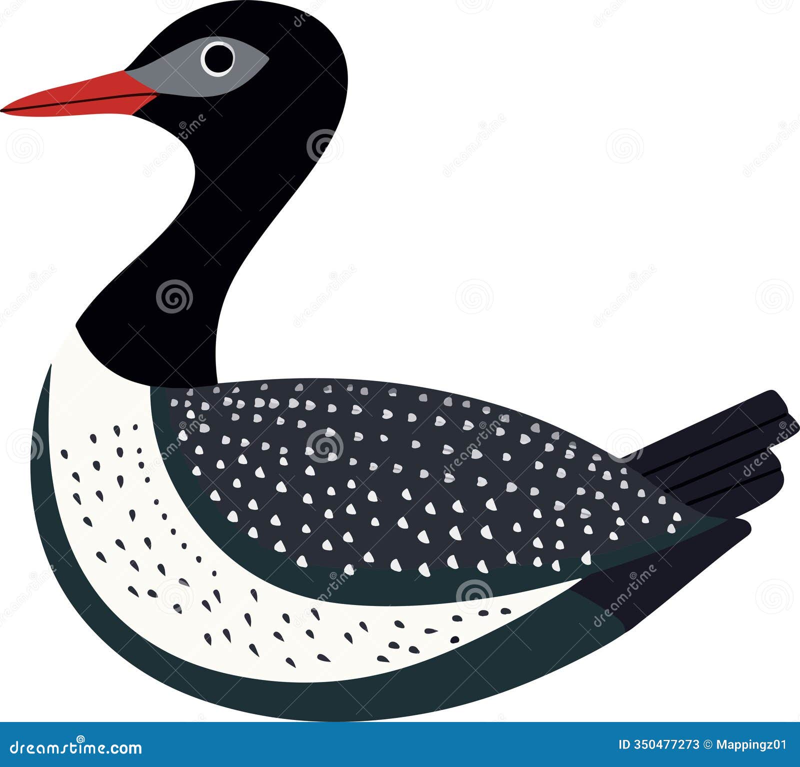 Simple vector loon clipart stock vector. Illustration of simple - 350477273