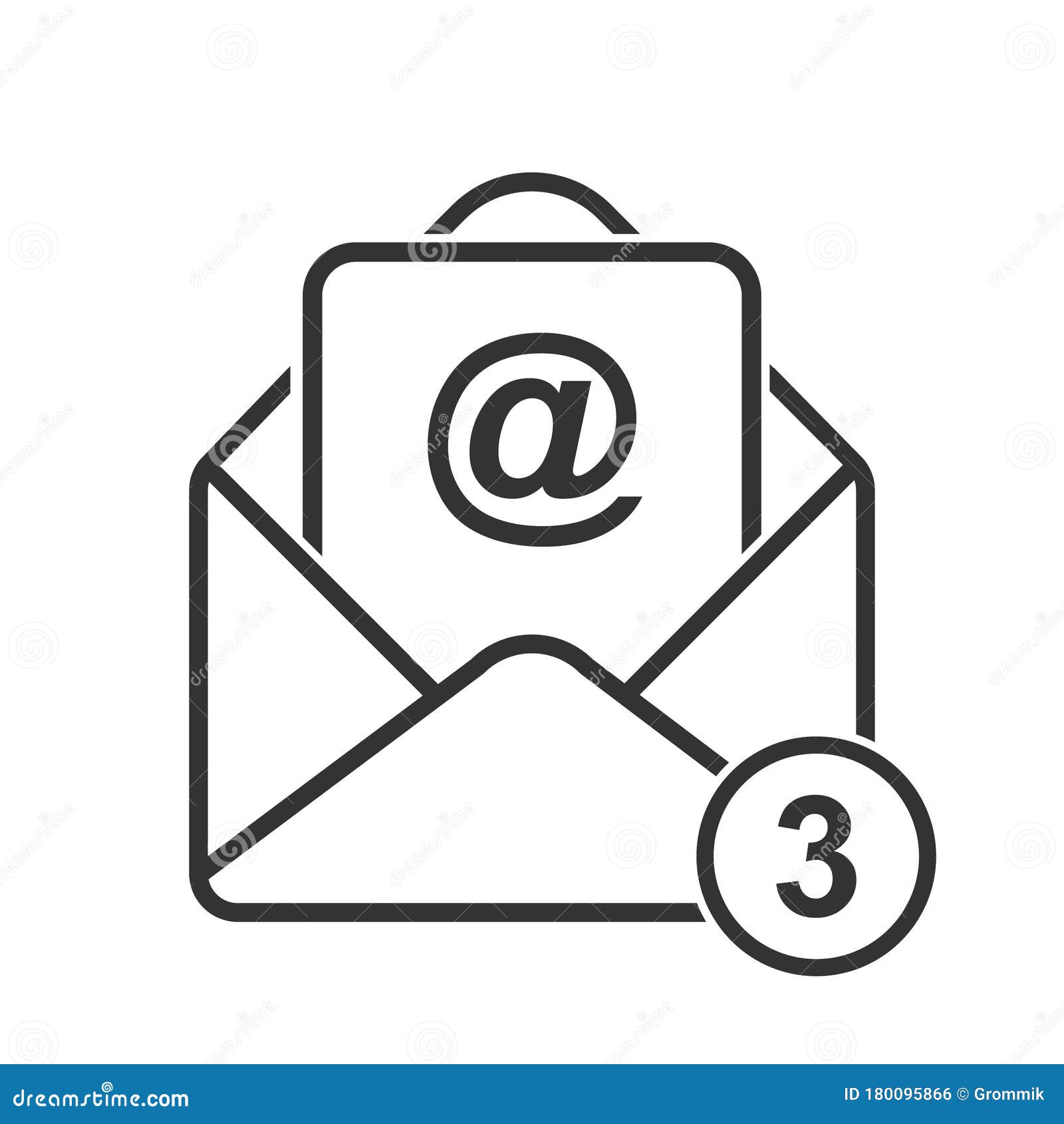 Simple Vector Mail Icon with the Number of Messages. Stock Design ...