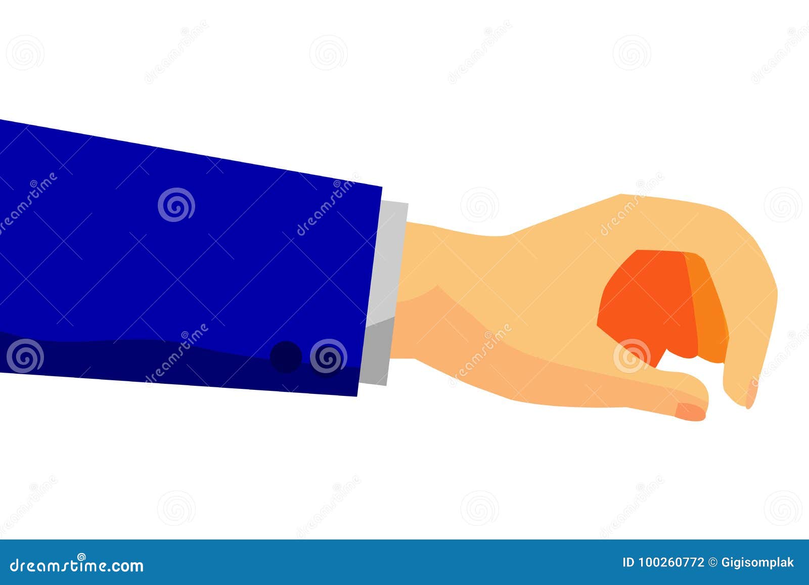 Man Hand - Picking Something, Isolated on White Stock Vector ...