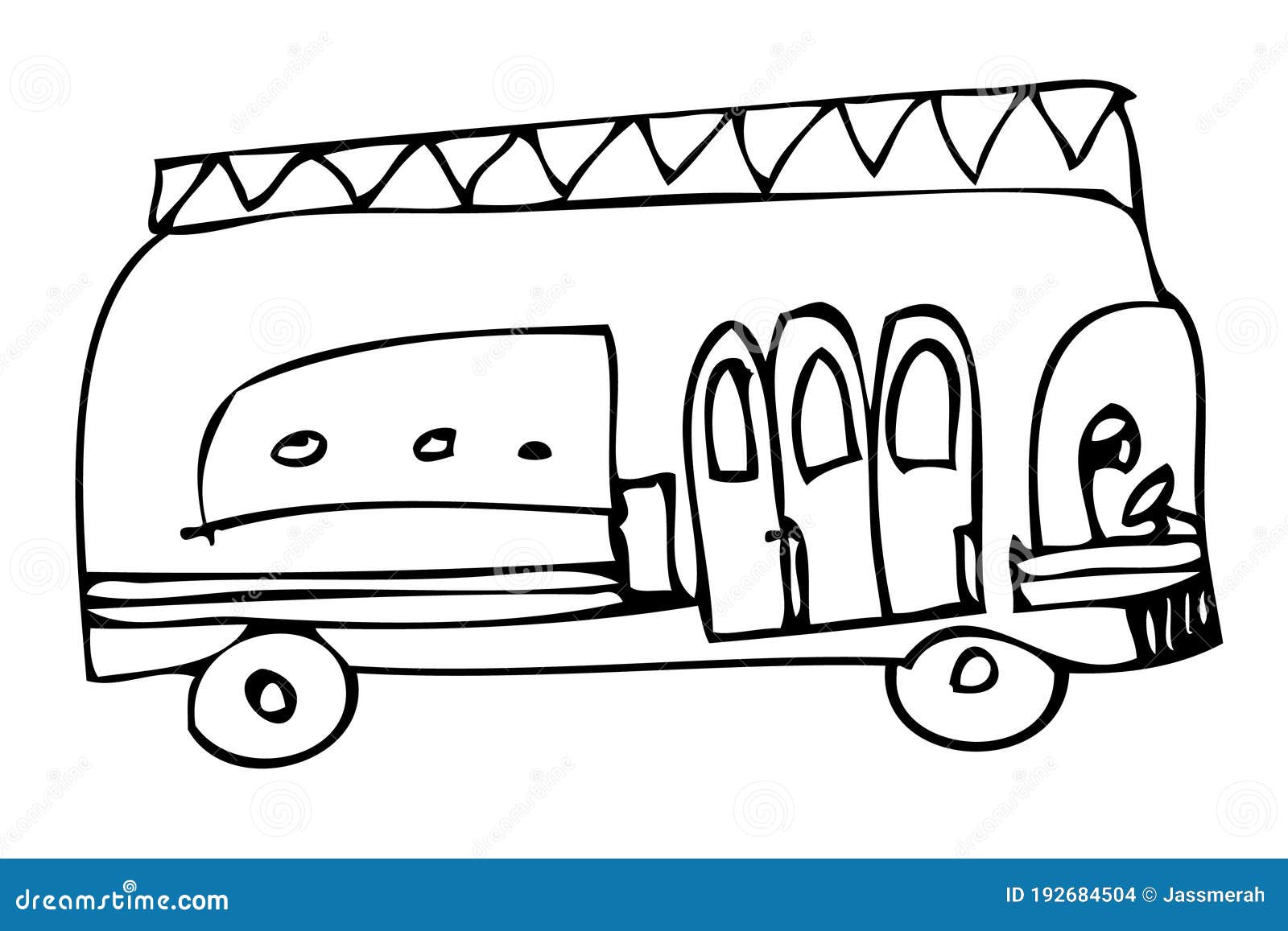 Simple Vector Manual Draw, School Bus, Isolated on White Stock Vector ...