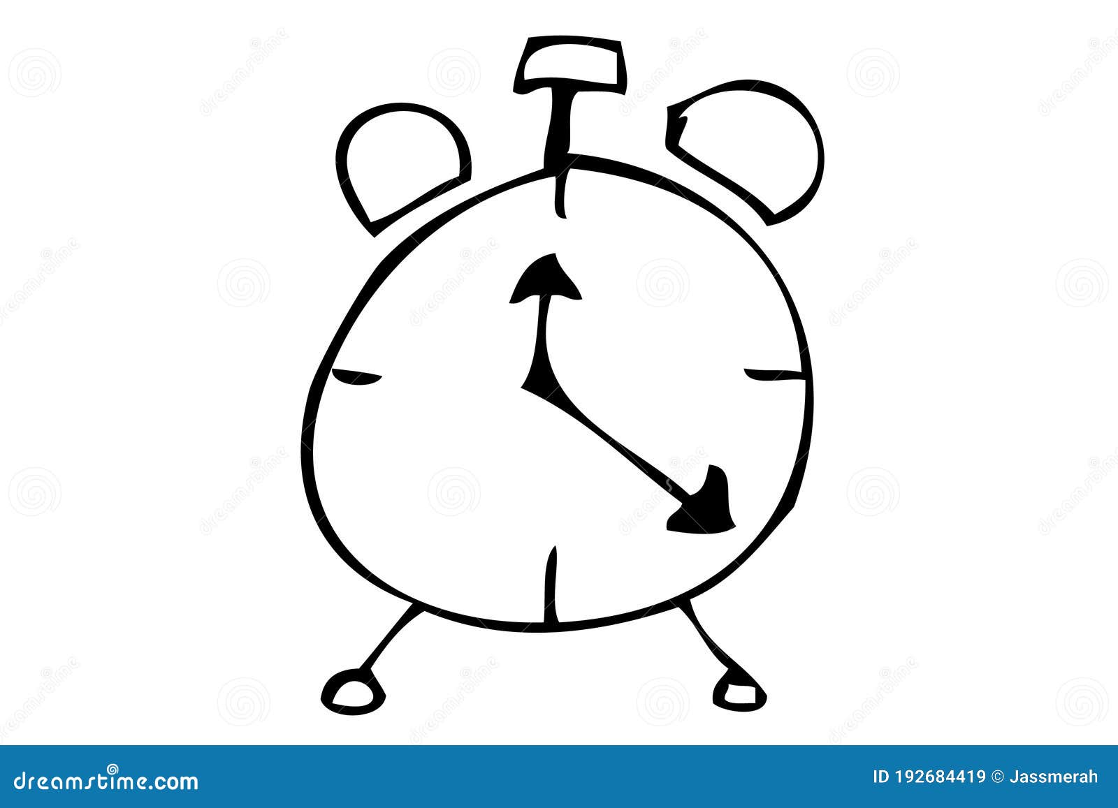 Simple Vector Manual Hand Draw Sketch, Alarm Clock Stock Vector ...