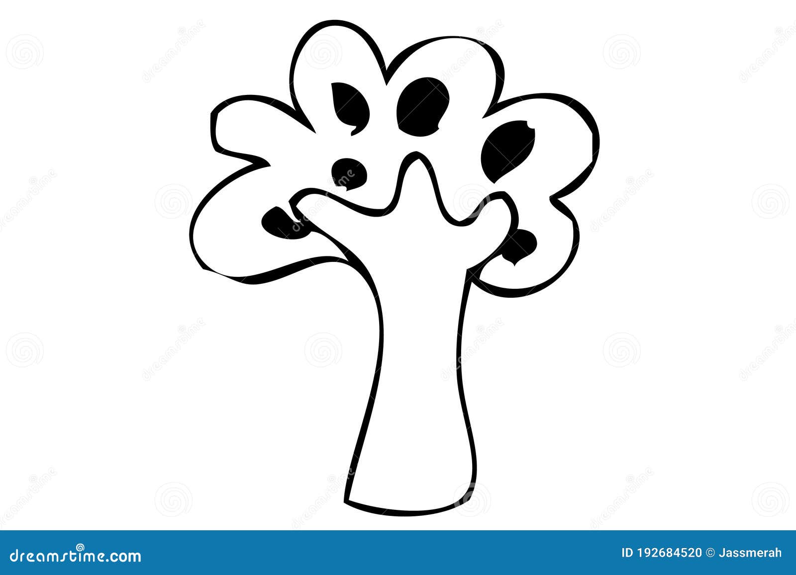 Simple Vector Manual Hand Draw Sketch, Tree, Isolated on White Stock ...