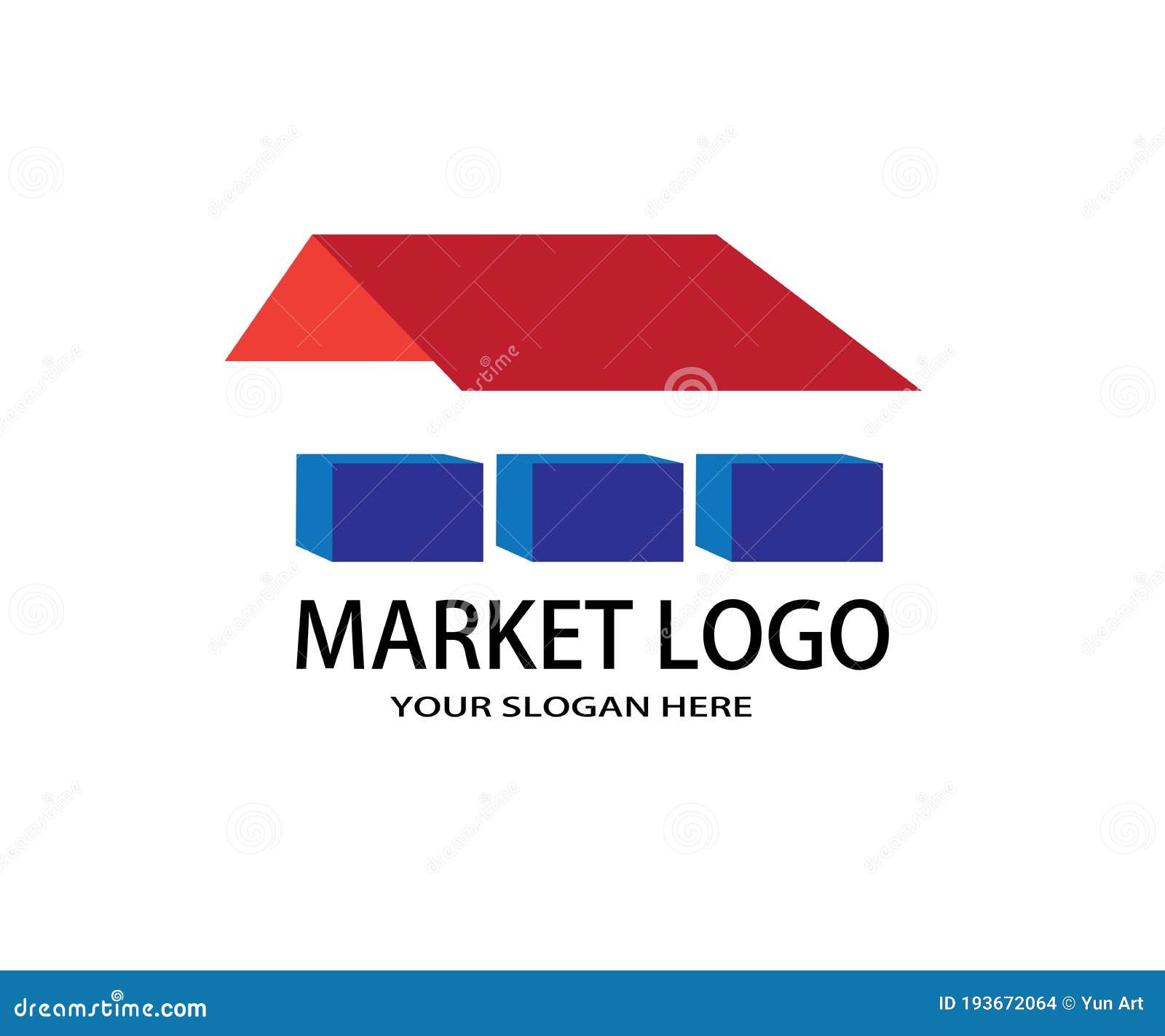 Simple Vector Market Logo Design Stock Vector - Illustration of modern ...